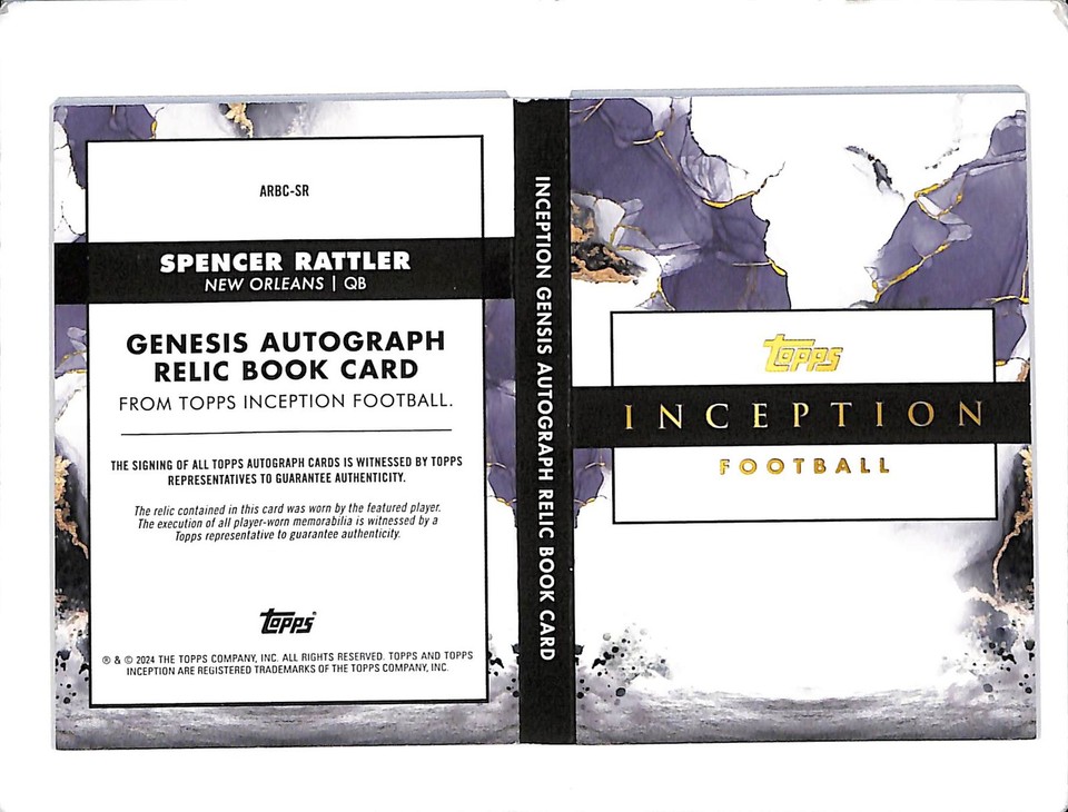 2024 Inception Spencer Rattler Genesis Magenta Rookie Jersey Auto ...