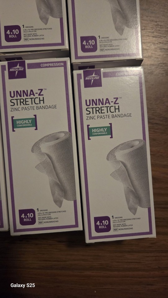Lot of 12 Medline UNNA-Z Zinc Paste Bandages NIB Wound Care Bandage 4 ...