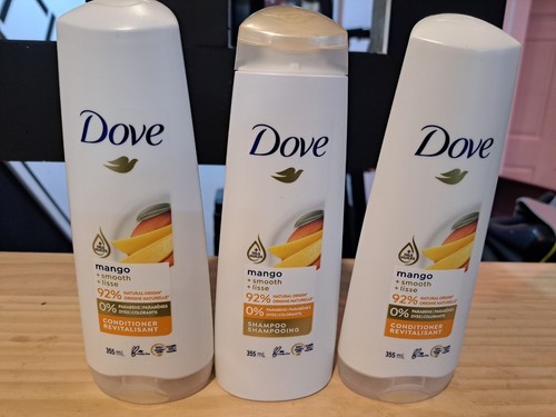 3 New Dove Mango Shampoo(1) & Conditioners (2) 92% Natural Origin ...