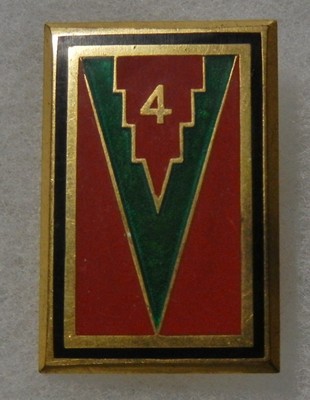 ORIGINAL Vintage FRENCH ARMY 4th DIVISION BADGE DISTINCTIVE UNIT ...