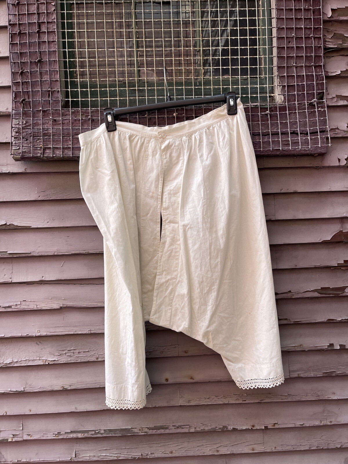 Antique White Victorian Split Crotch Bloomers-underga… - Gem