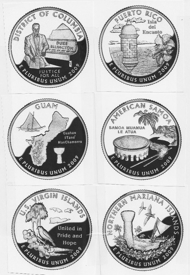 2009 P&D DC & US Territories Quarter 12 coins US mint rolls Coins ...