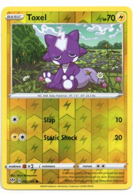Pokemon Card TOXEL Rare Reverse Holo 062/189 Darkness Ablaze NEW | eBay ...