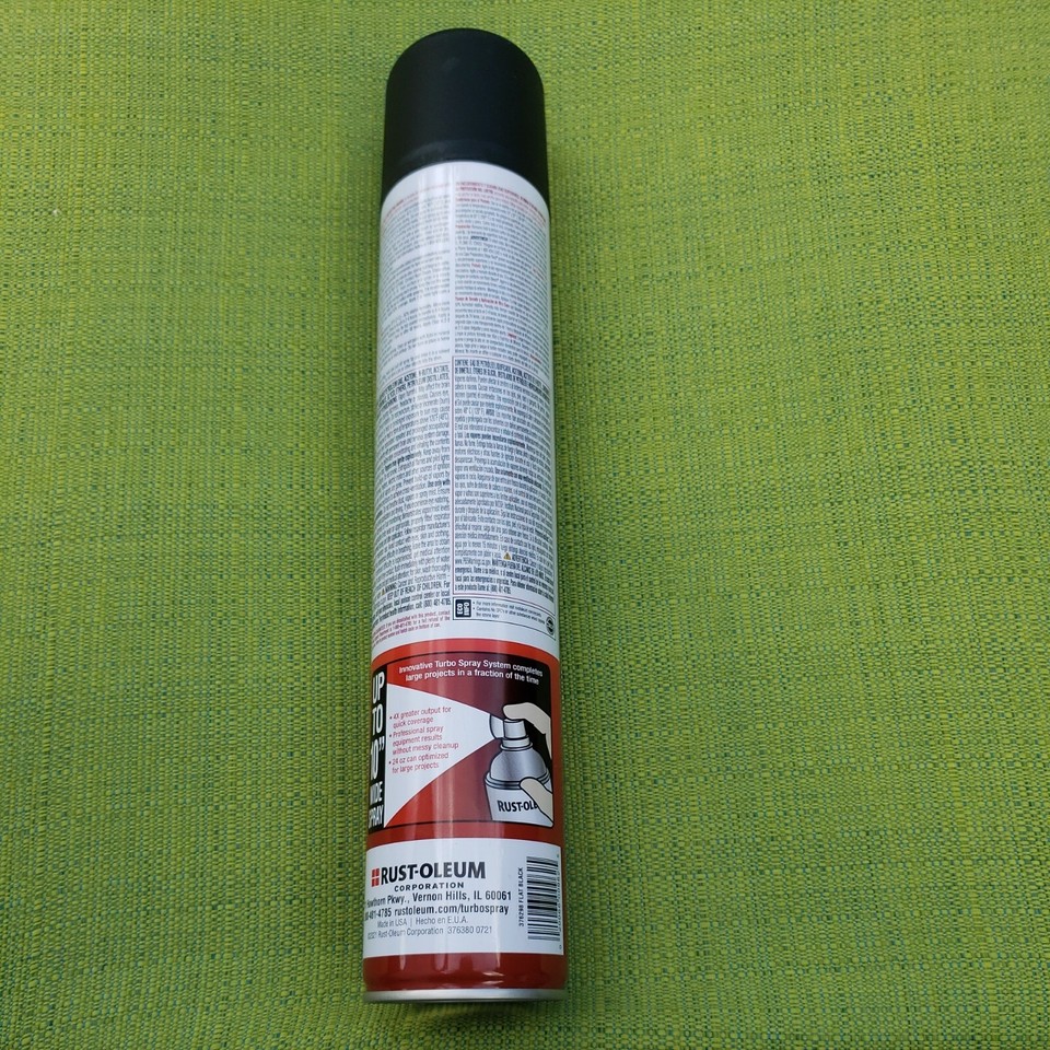 Rustoleum Turbo FLAT Black Spray Paint System Wider spray 24oz ...