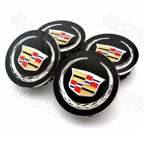4PC SET Black Wheel Center Hub Caps Cadillac ATS CTS DTS SRX STS XLR ...