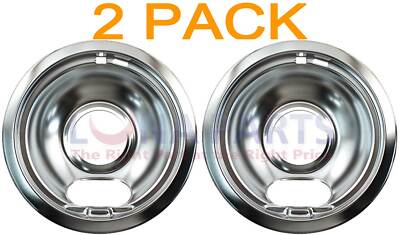 2 Pack GE Hotpoint Stove Range Cooktop 6" Burner Chrome Drip Bowl ...