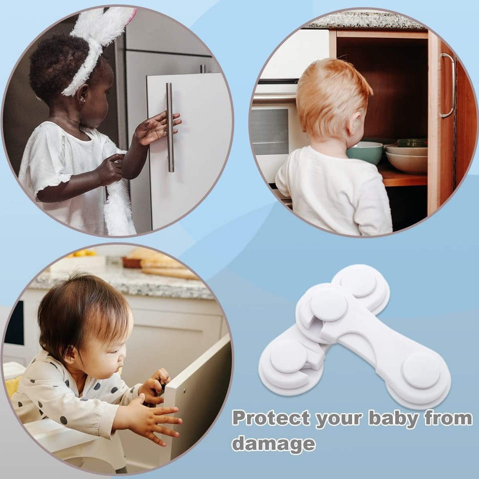 Cabinet Door Locks for Baby Proofing and Child Safety, 4 Pack ...