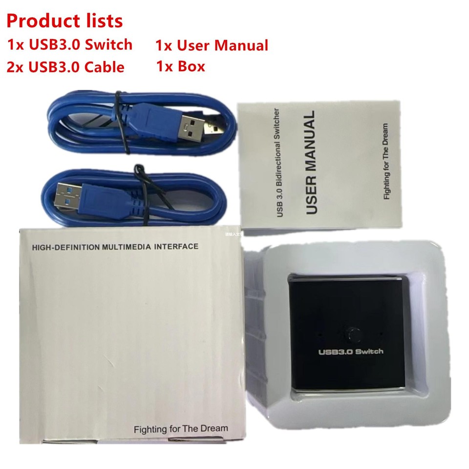 2 In 1 Out USB3.0 Switcher For Printer Keyboard Mouse Sharing Two-Way ...