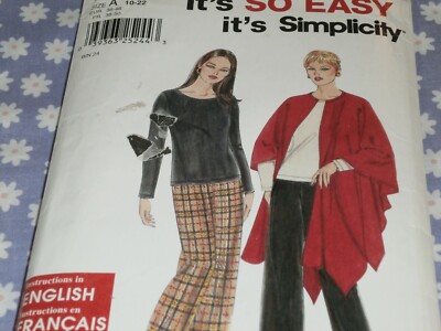SIMPLICITY 9915 MISSES ITS SO EASY WRAP PANTS & KNIT TOP PATTERN-UNCUT ...