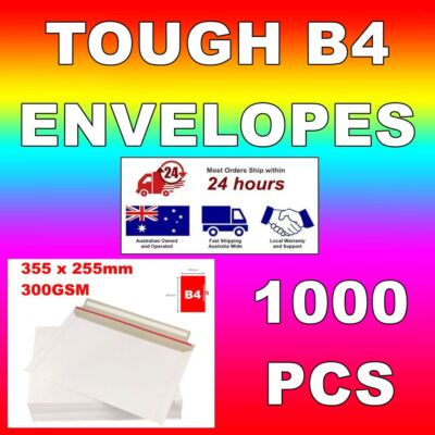 1000pcs 355mm.255mm B4 Cardboard Envelopes Tough Mailers White 1000 ...