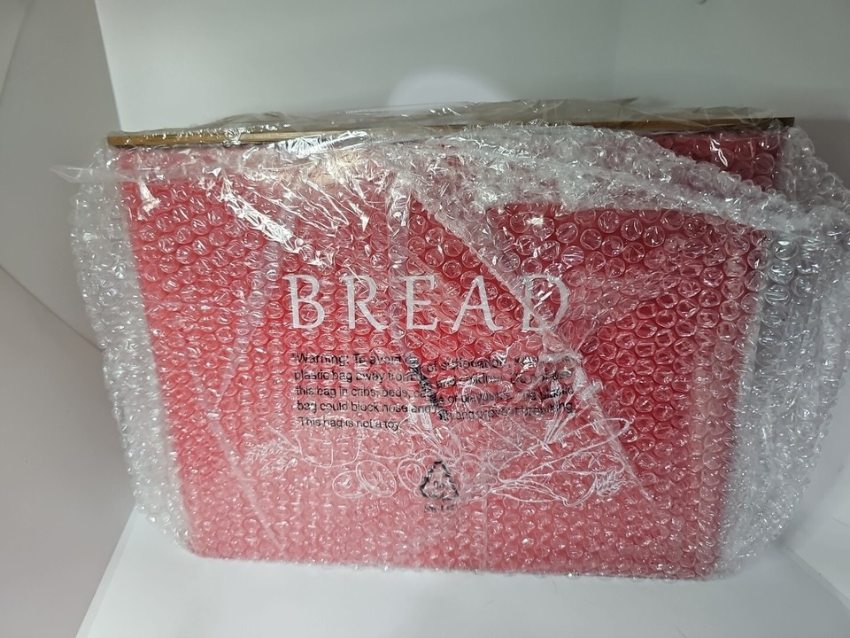 P&P CHEF Red Bread Box for Kitchen Counter Metal Bread Storage Bin with ...