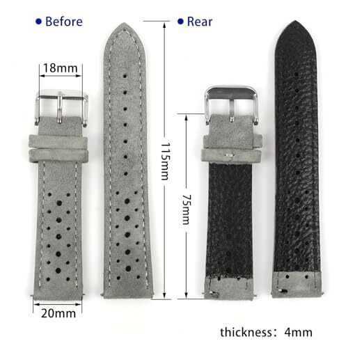 Suede Leather Watch Strap 18mm 20mm 21mm 22mm 24mm Rally Racing 19mm ...
