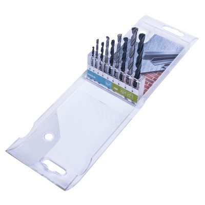 Bohrerset Bohrersatz 9-teilig Hartmetall Steinbohrer HM HSS-R Kombi ...