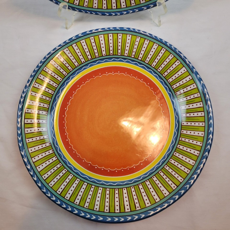 Valencia Certified International Nancy Green Dinner Plates Red Center ...