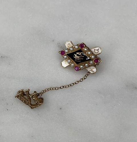 Vintage 14k Pearl Ruby Pi Kappa Alpha Fraternity Pin Sorority Pin | eBay