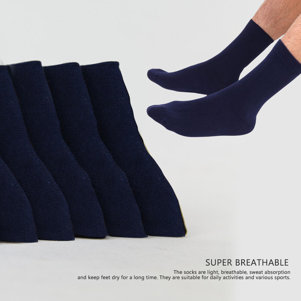 6pairs Sweat Absorption Elastic Spring Summer For Men Crew Socks Business Soft | eBay