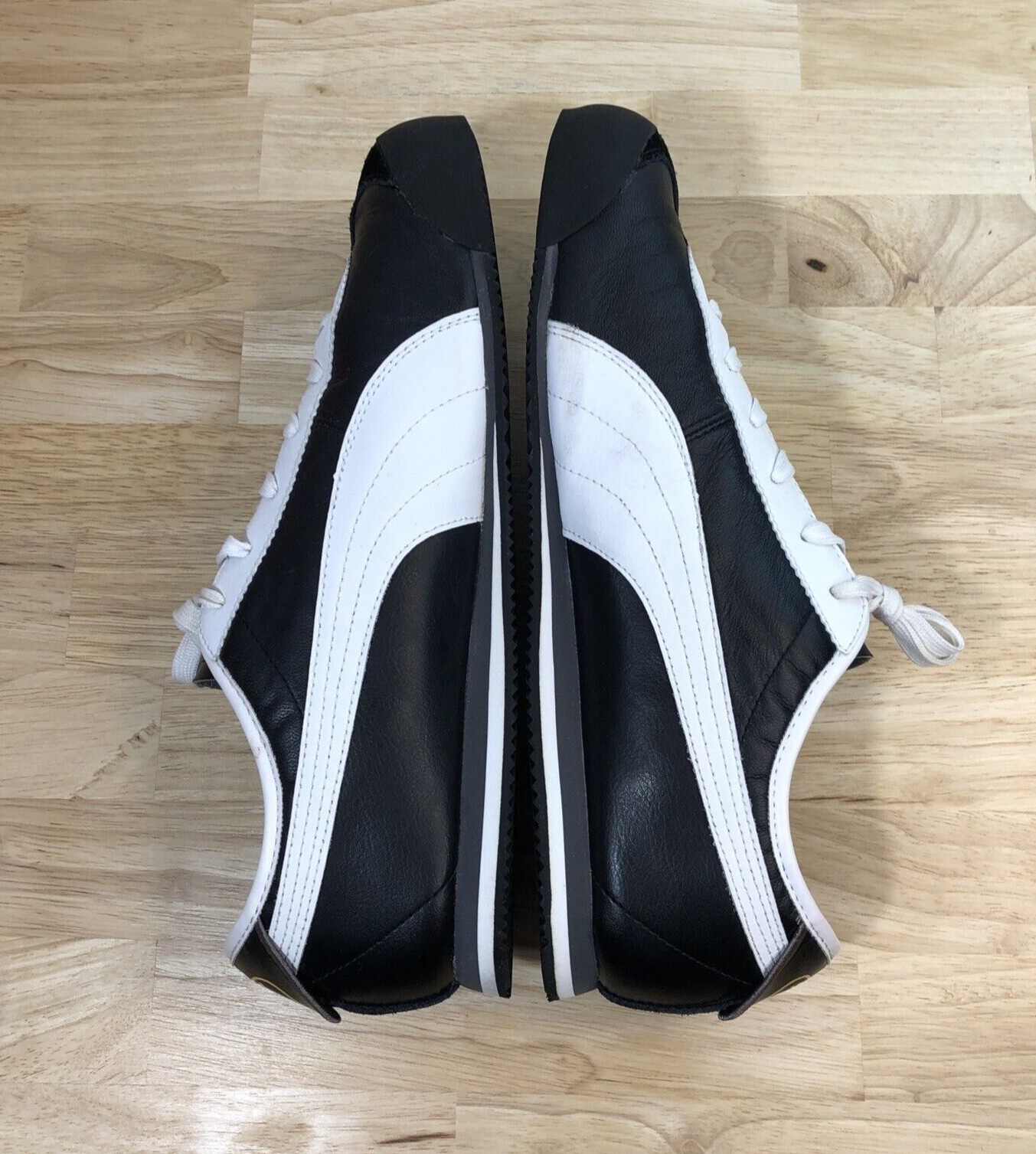PUMA Men Roma 68 Vintage Sneaker Shoes Black White Le… - Gem