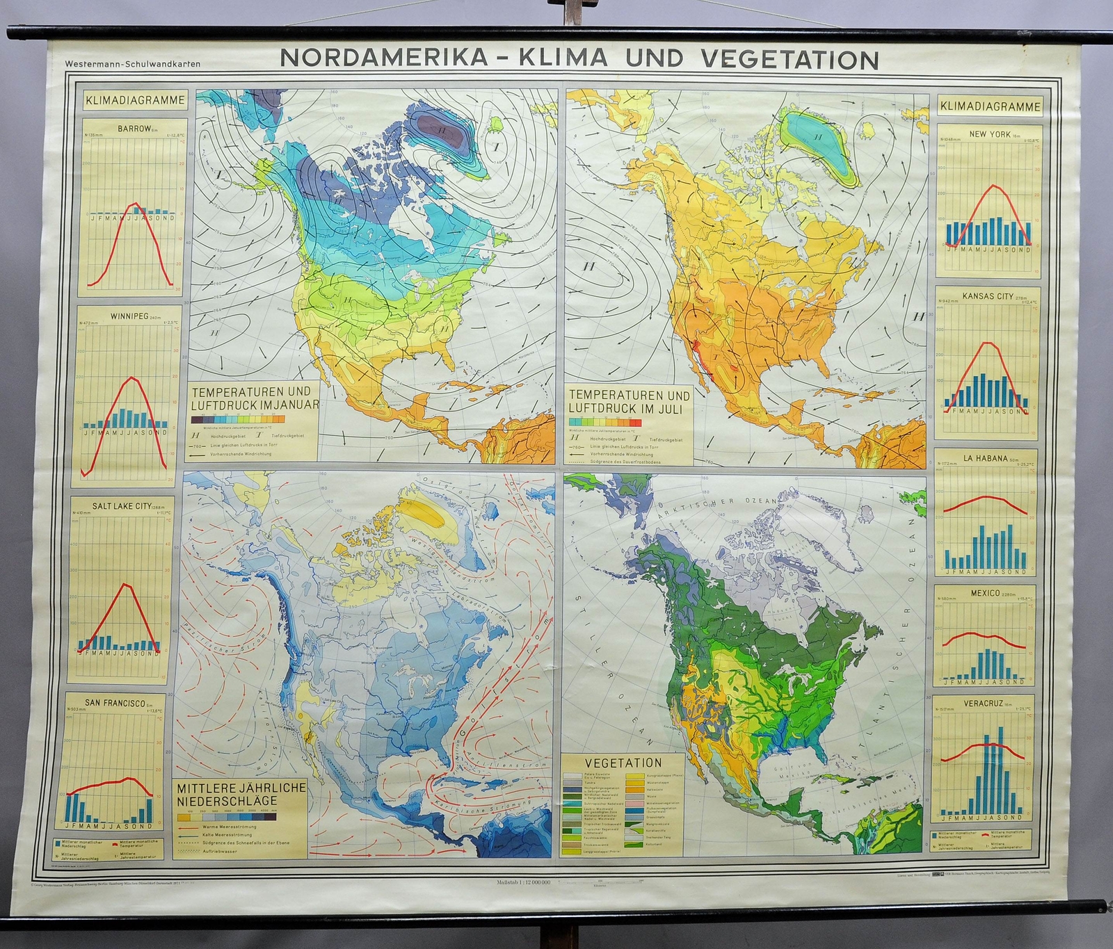 vintage geographical wall chart poster, map, | Grelly USA