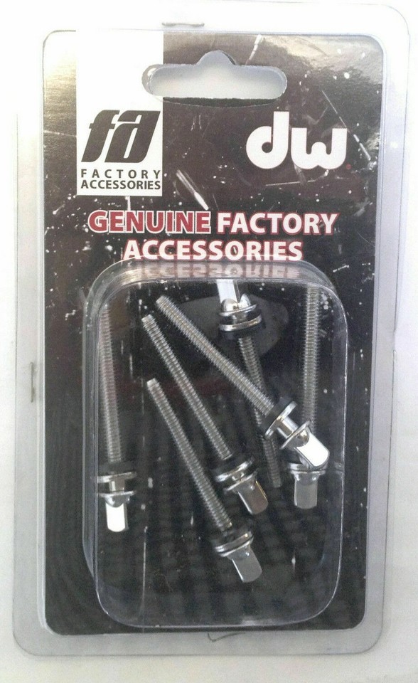 DW True Pitch Tension Rods (6) M5 0.8 x 1.65" For Snare / Tom, Chrome ...