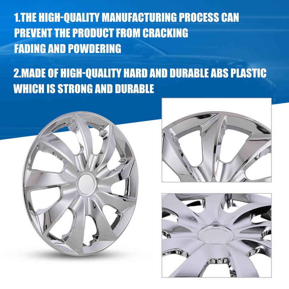 17" Chrome Set of 4 Snap On Wheel Hub Caps Trim Rings fit R17 Tire ...