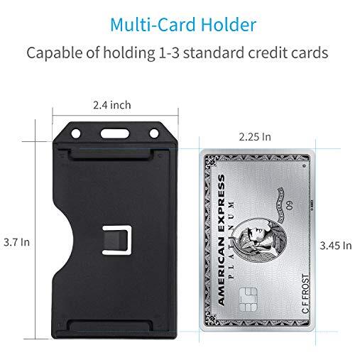 Multi Badge Holder 2 Sided Vertical Black ABS Rigid Plastic ID Card 5 ...