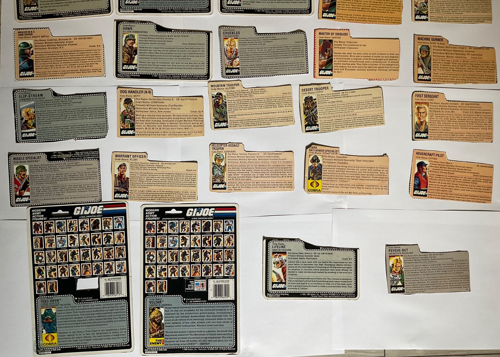 Huge Lot of 54 Original G.I. Joe File Cards, 1980s | eBay