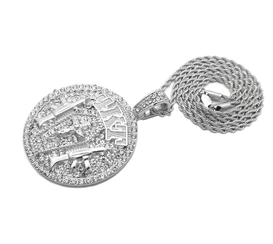 Hip Hop NBA YoungBoy 4KT Icy Pendant & 18" 20" 24" Cuban Rope Box Chain ...