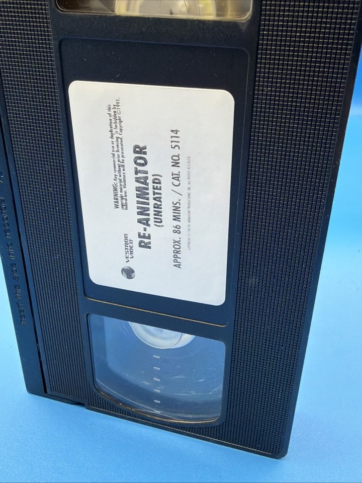 Re-Animator 1985 VHS Horror Movie Unrated Vestron Horror VHS Jeffrey ...