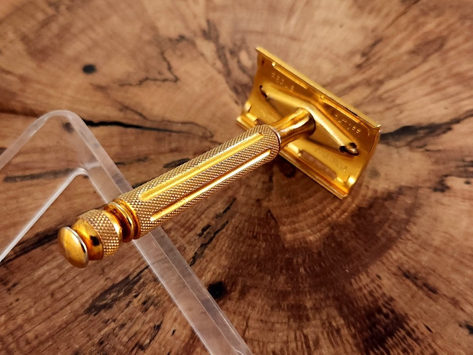 Gillette Contract Tech Gold Vintage Double Edge Safety Razor | eBay