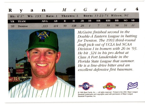 1995 Best #4 Ryan McGuire Trenton Thunder | eBay