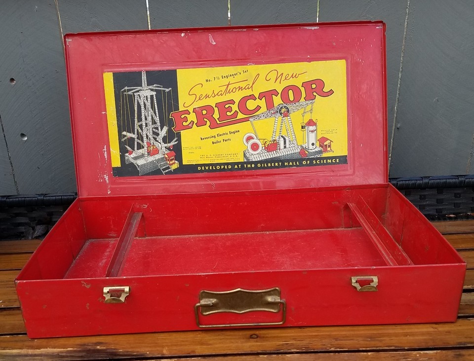 Vintage Rustic A.C. Gilbert Erector Set Metal Case | eBay