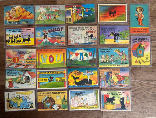 Lot (22) WWII 1930-1940s Era Adult Humor Postcards Risqué Funny Animal ...