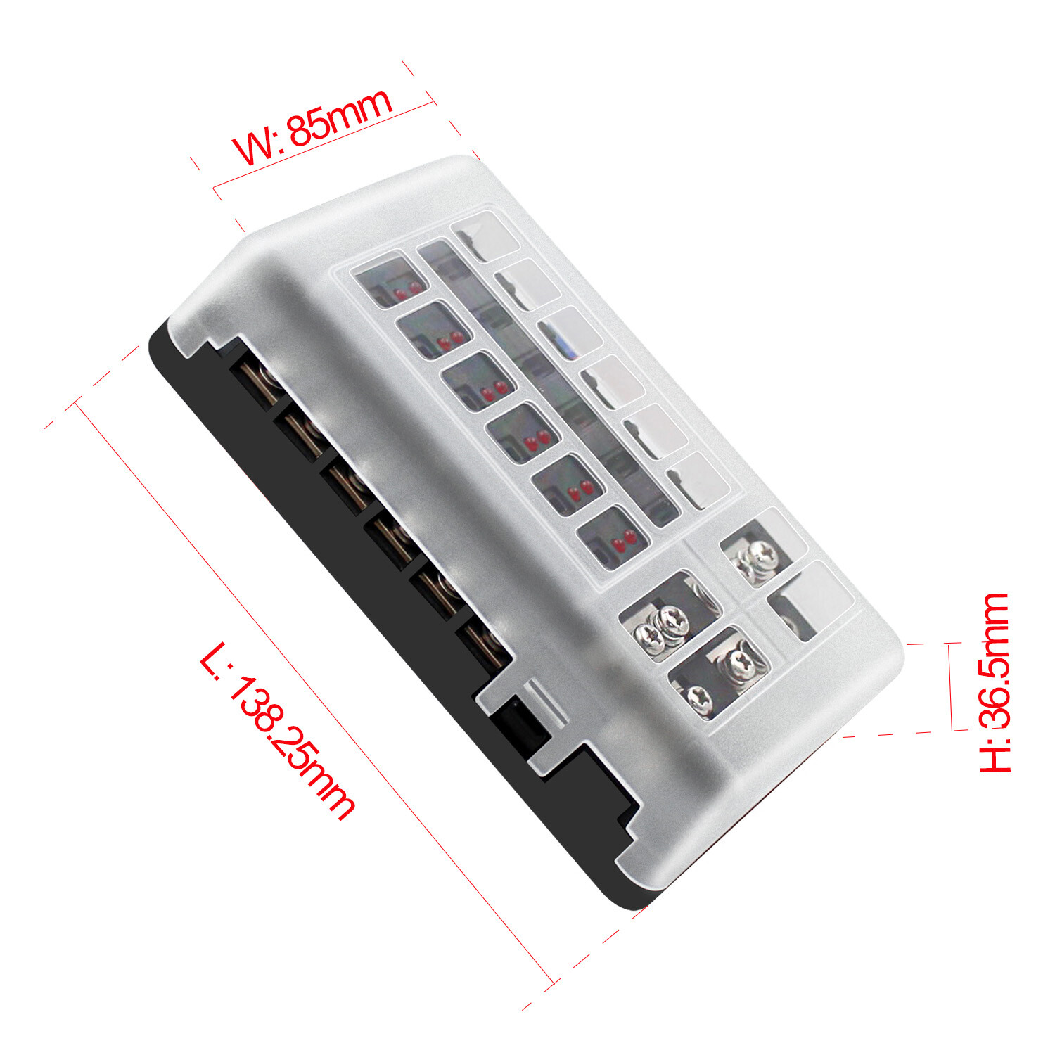 12 Way Blade Fuse Box Distribution Bar Bus Boat Car Kits Marine Holder ...