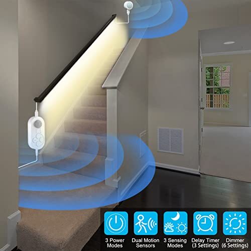 Dual Sensor Stair Lights Indoor Plugin Motion Activated Step Light ...