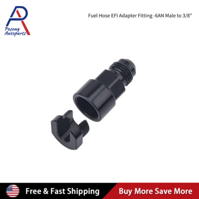 6AN Fuel Adapter Fitting to 3/8 GM Quick Connect w/Thread EFI Female ...