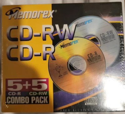 MEMOREX 5+5 Combo Pack CD-R + CD-RW 650 MB 74 MIN New Old Stock Compact ...