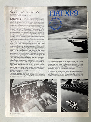 FIATART47 Article Road Test 1979 Fiat X1/9 July 1979 3 page | eBay