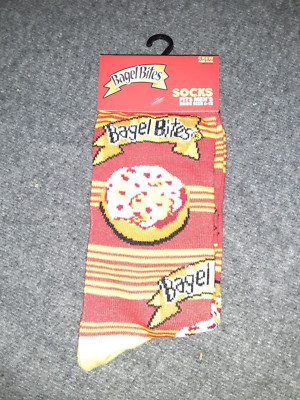 Bagel Bites PIZZA SNACK SOCKS ONE PAIR CREW SOCKS Men's Size 6-12 KRAFT ...