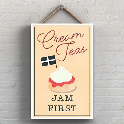 Cream Teas Jam First Cornwall Kitchen Decorative Hanging Plaque Sign ...