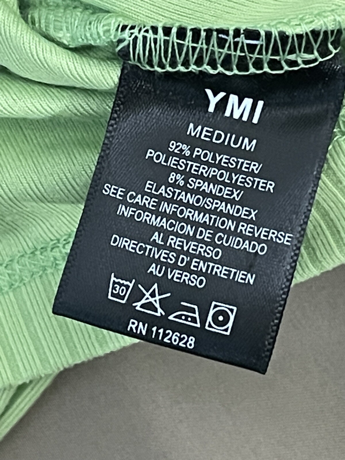 New YMI Collections Green Wrap Blouse Crop Ribbed Knit Tie Waist V-Neck ...