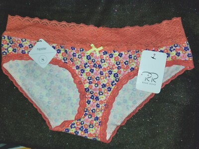 RENE ROLF ORANGE FLORAL WITH LACE TRIM HIPSTER-SIZE: S-NWT | eBay