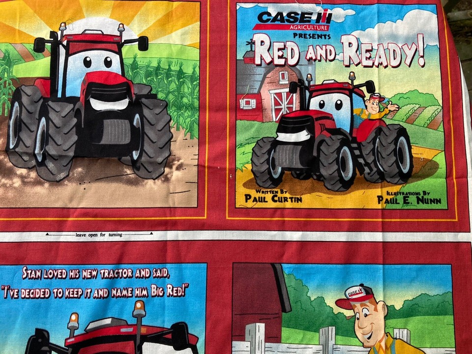 Kids Sewn Book Case Tractor new Vintage fabric panel Cranston VIP | eBay