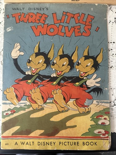 Vintage 1937 Walt Disney’s 895 Three Little Wolves Picture Book ...