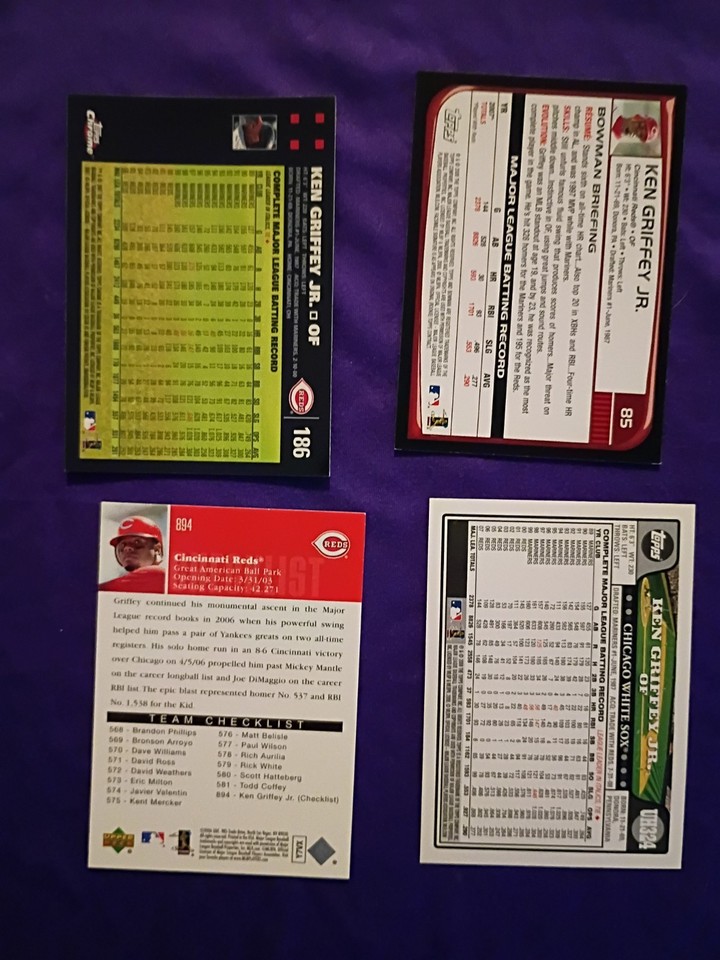 Ken Griffey Jr Lot, 4 Cards Topps And Upperdeck | eBay UK