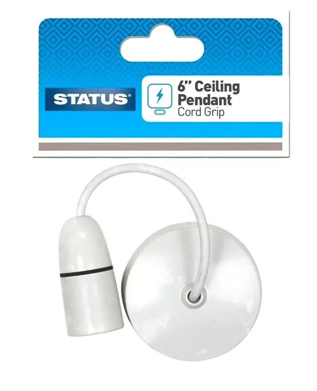 Pendant Light Fitting Set White Ceiling Rose BC Lamp Holder With 6'inch ...