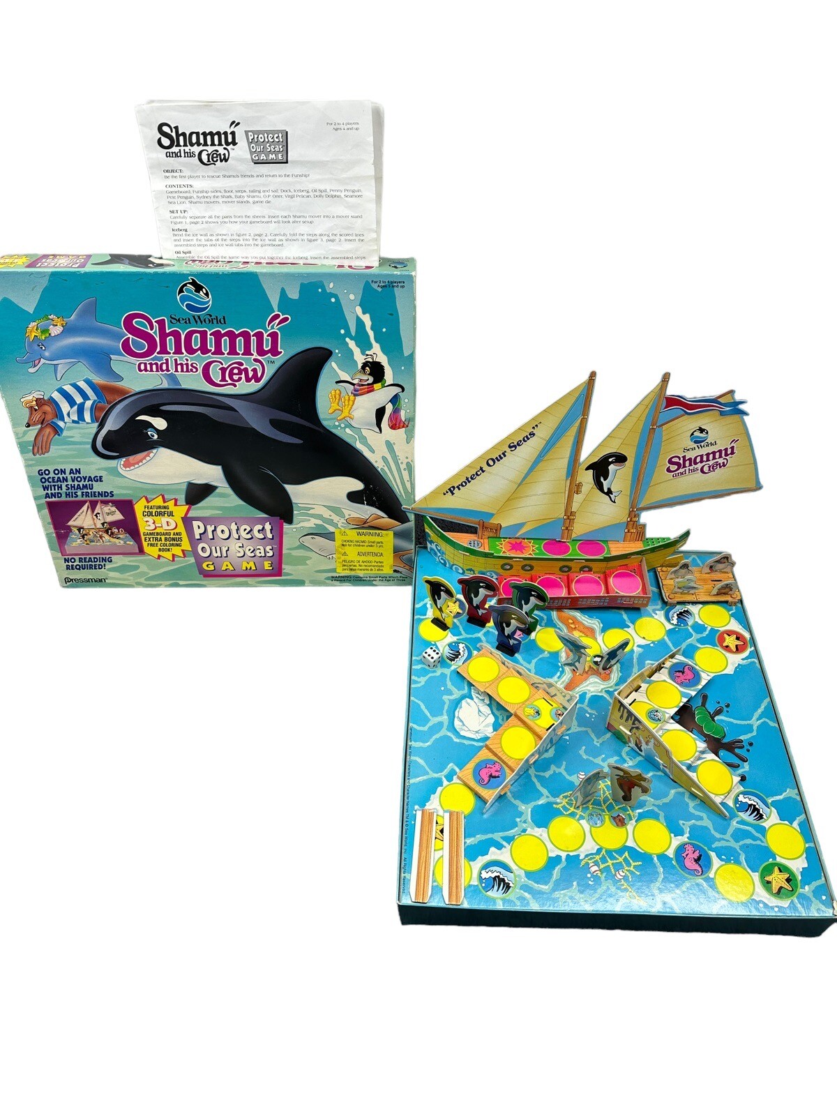 Sea World SHAMU AND HIS CREW Protect Our Seas Board Game (1994 ...