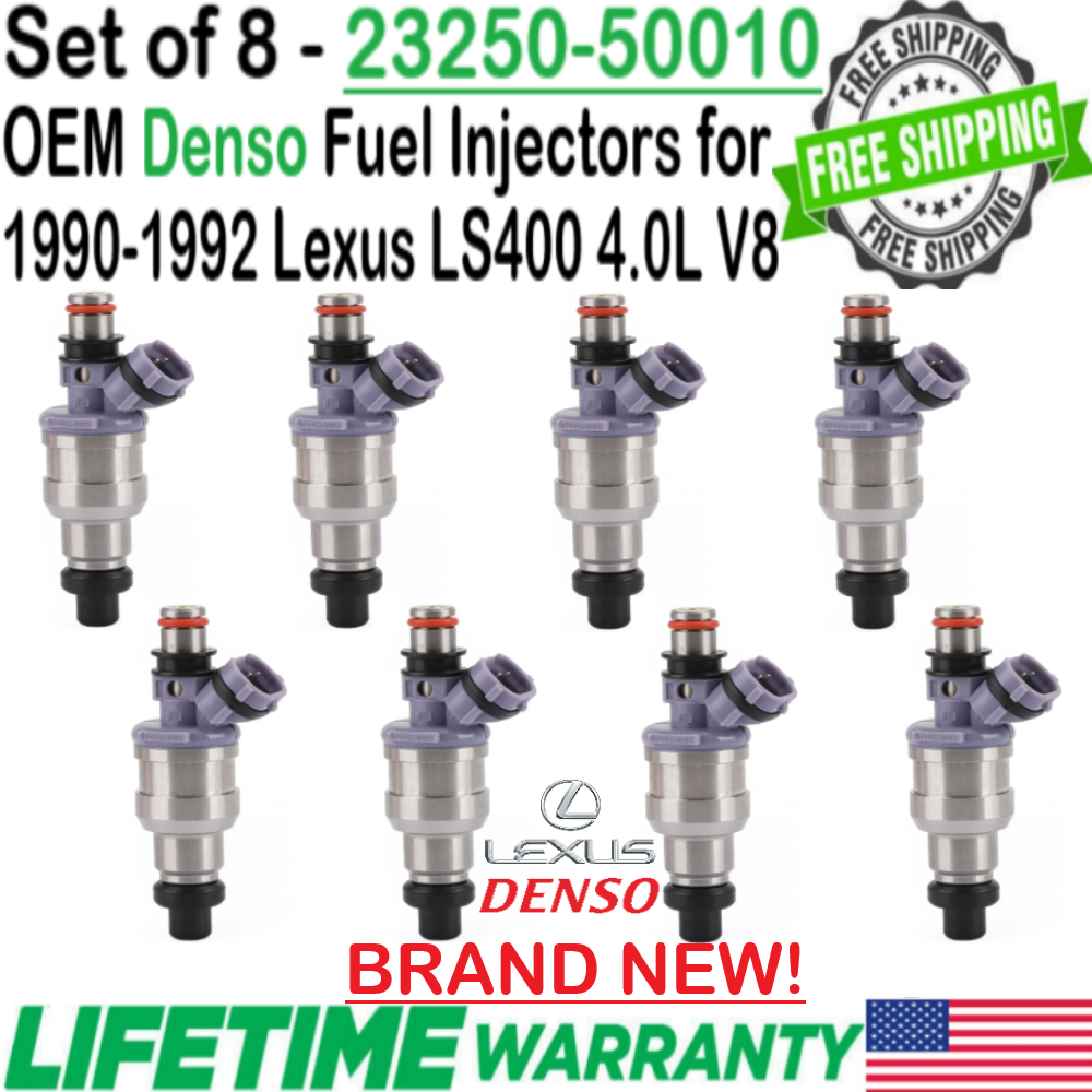 NEW OEM Denso x8 Fuel Injectors For 1990-1992 Lexus LS400 4.0L V8 ...