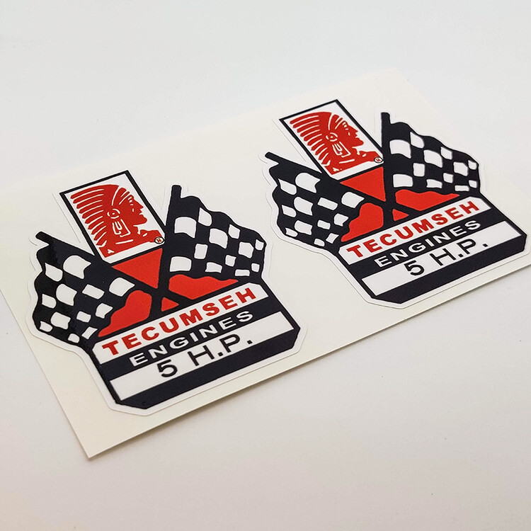 TECUMSEH ENGINE 5 HP DECALS, Vinyl STICKERS for Mini Bike, Go Kart ...