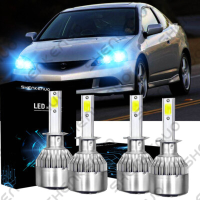 For Acura RSX 2004-2002 - 4PCS H1+H1 LED Headlight Bulbs Kit High+Low ...