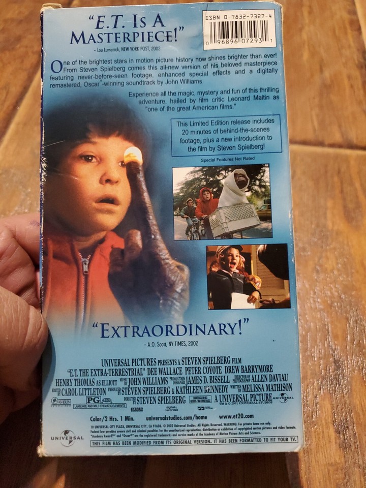 E.T. The Extra-Terrestrial (VHS, 2002, 20th Anniversary Limited Edition ...